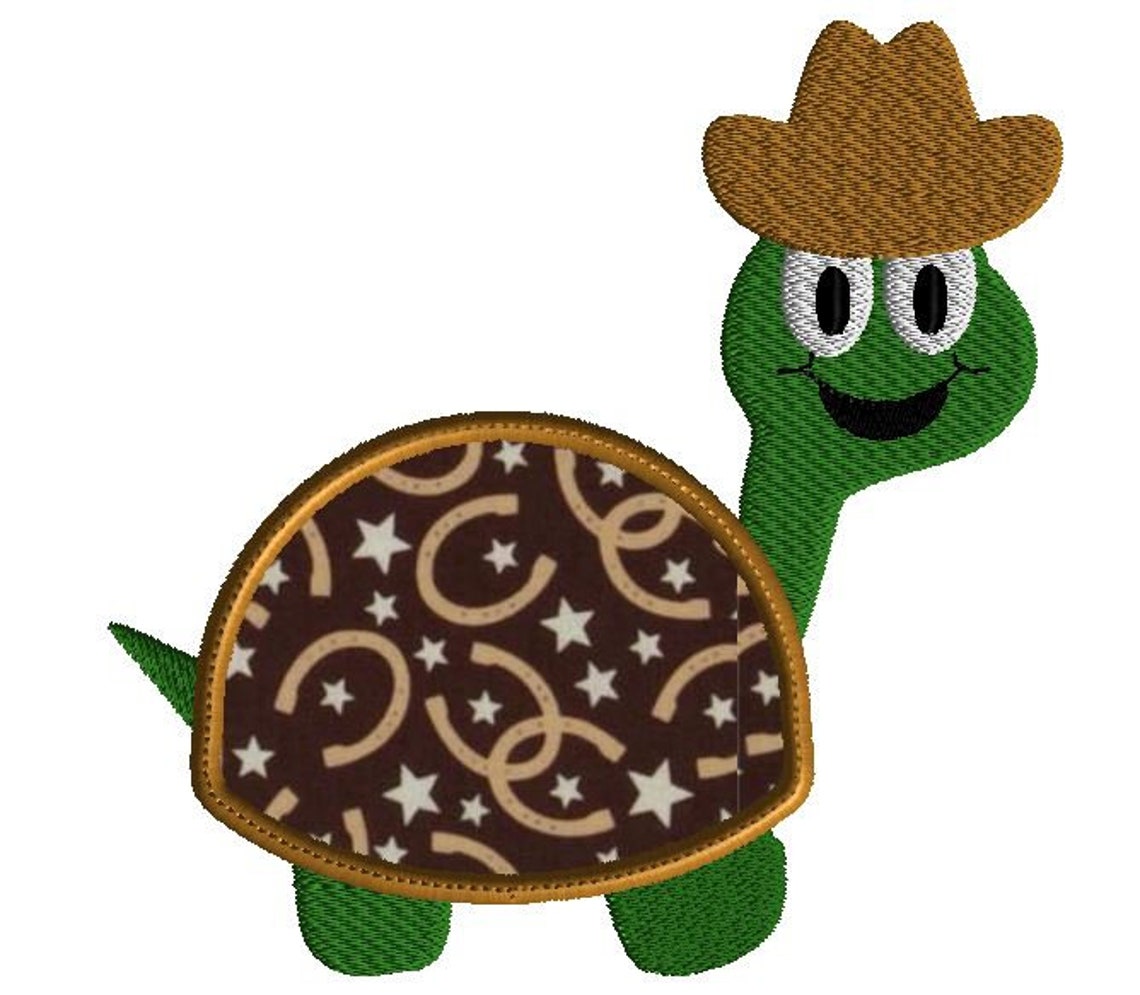 Turtle Cowboy 5 Sizes Turtle Applique Cowboy Hat Turtle - Etsy