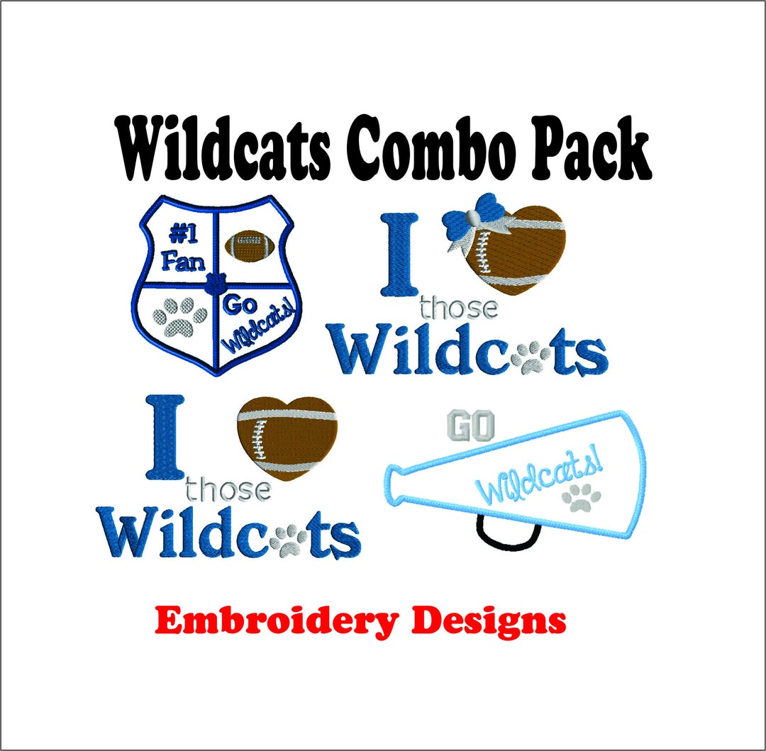 Wildcat Football Combo Pack 4 Different Machine Embroidery - Etsy