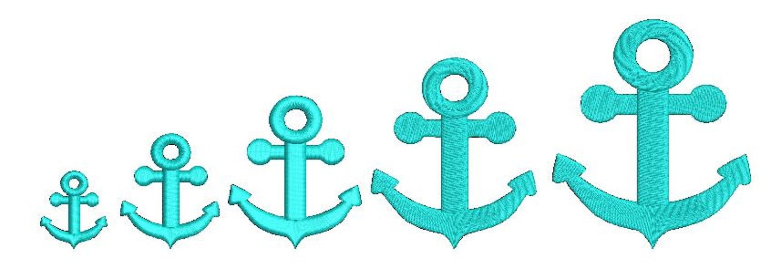 Mini Anchor Embroidery Design, 5 Sizes, Filled Stitch, Digital Download ...