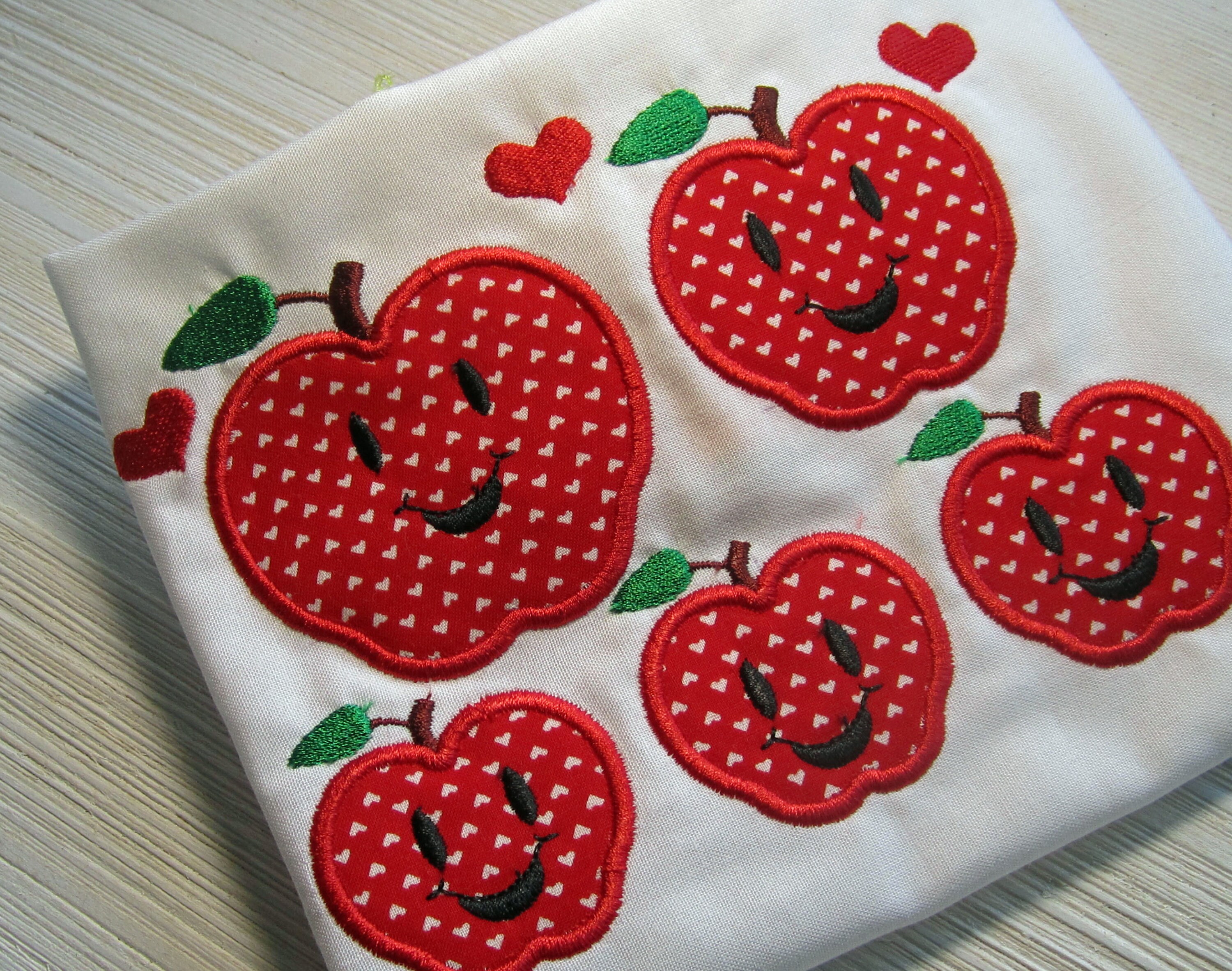 Apple Family Embroidery Design Applique 1 Size Autumn - Etsy
