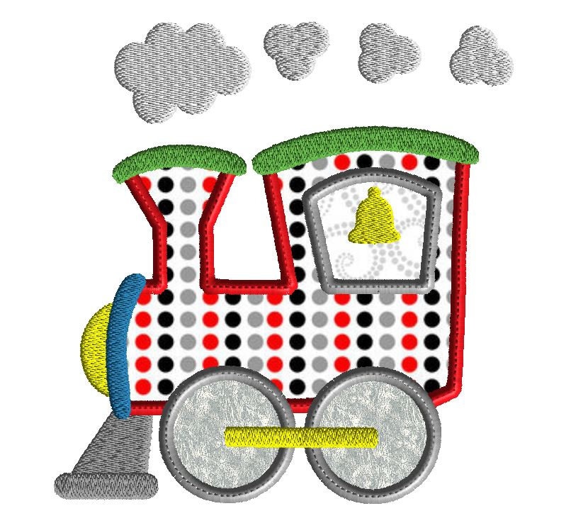 Train Embroidery Design Applique 3 Sizes Fits 4 x 4 inch | Etsy