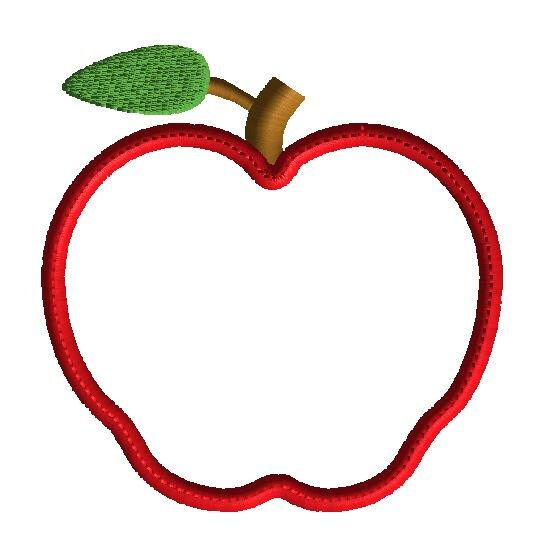 Apple embroidery design 2 styles 5 sizes each style | Etsy