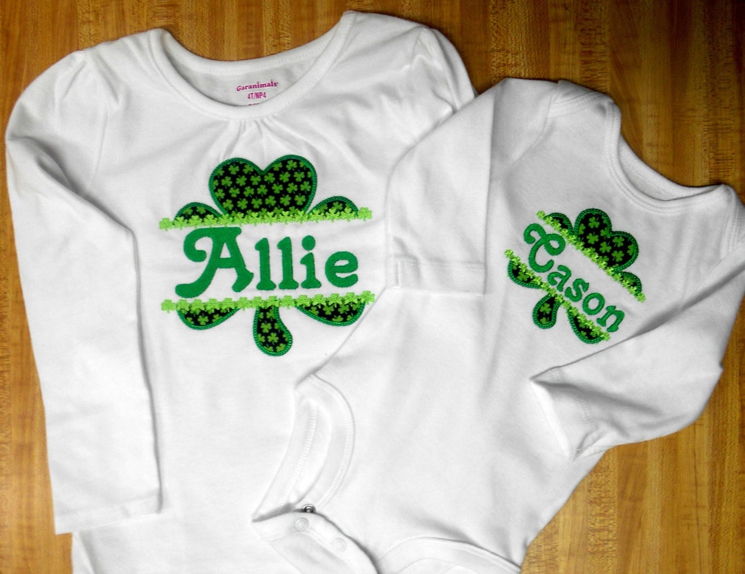 Shamrock Embroidery Design, Split Monogram Frame, 3 Size Applique, No ...