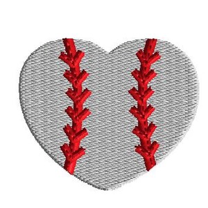 Baseball Mini Hearts Embroidery Design, 5 Sizes Filled Stitch, Machine ...