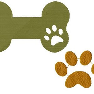 Dog Bone, Paw Print Embroidery Designs, Pet Design Combo Pack, 5 Mini ...