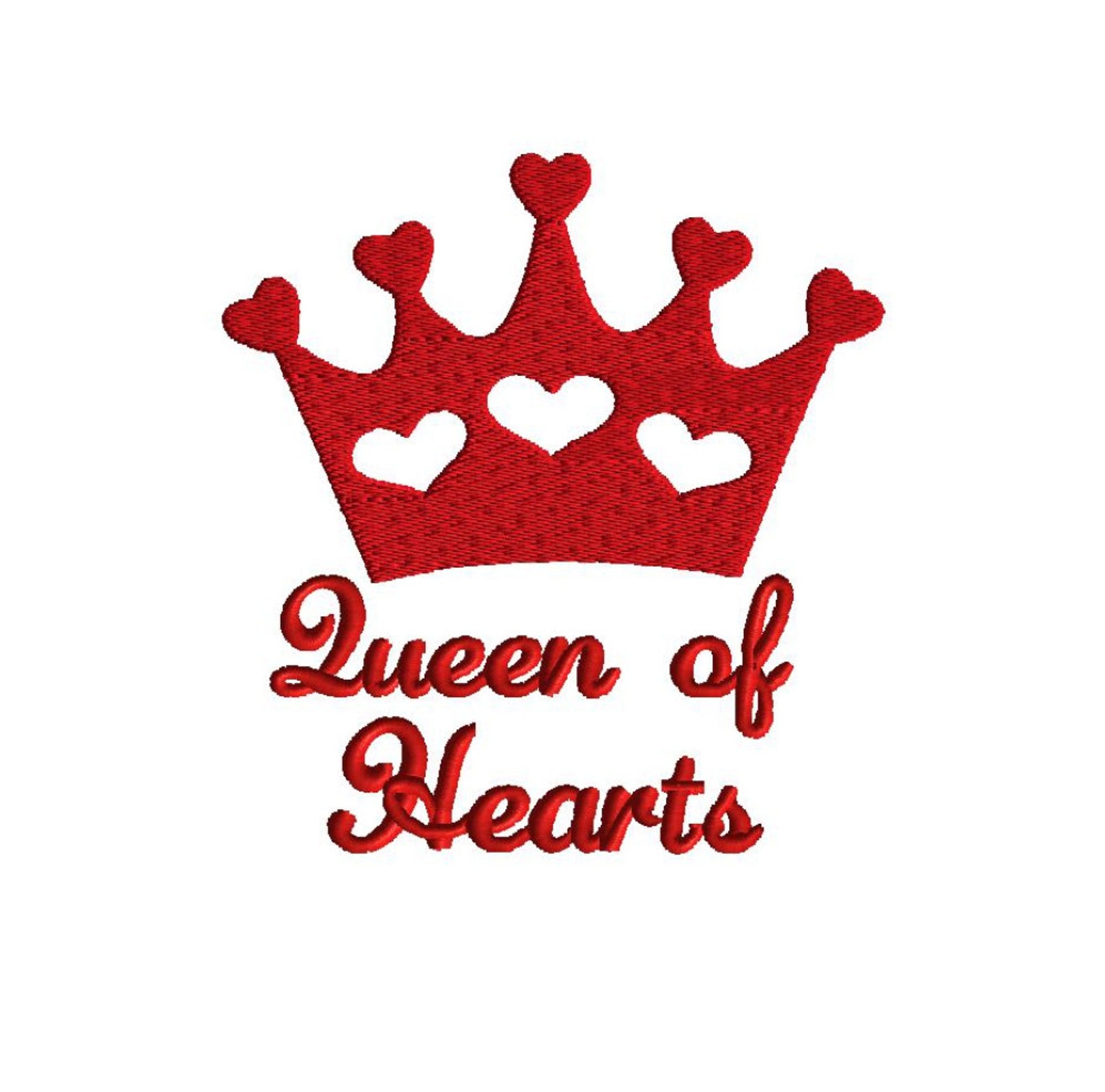 Embroidery Design Queen of Hearts Machine Embroidery Design - Etsy