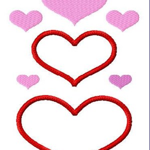Heart Embroidery Design,10 Design Combo Pack, 5 Applique Hearts, 5 ...