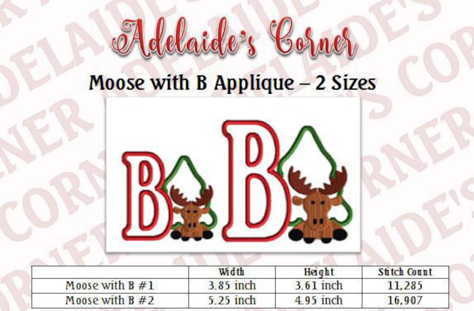 Moose Letter B Embroidery Design Moose and B 2 Size - Etsy