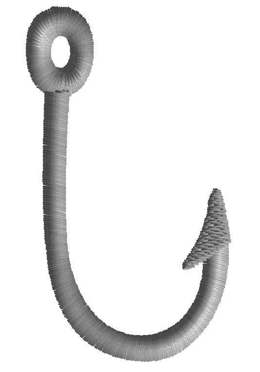 Fishing hook embroidery design 20 sizes | Etsy