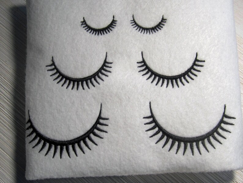 Eyelash Embroidery Design 15 Sizes Filled Stitch Design - Etsy