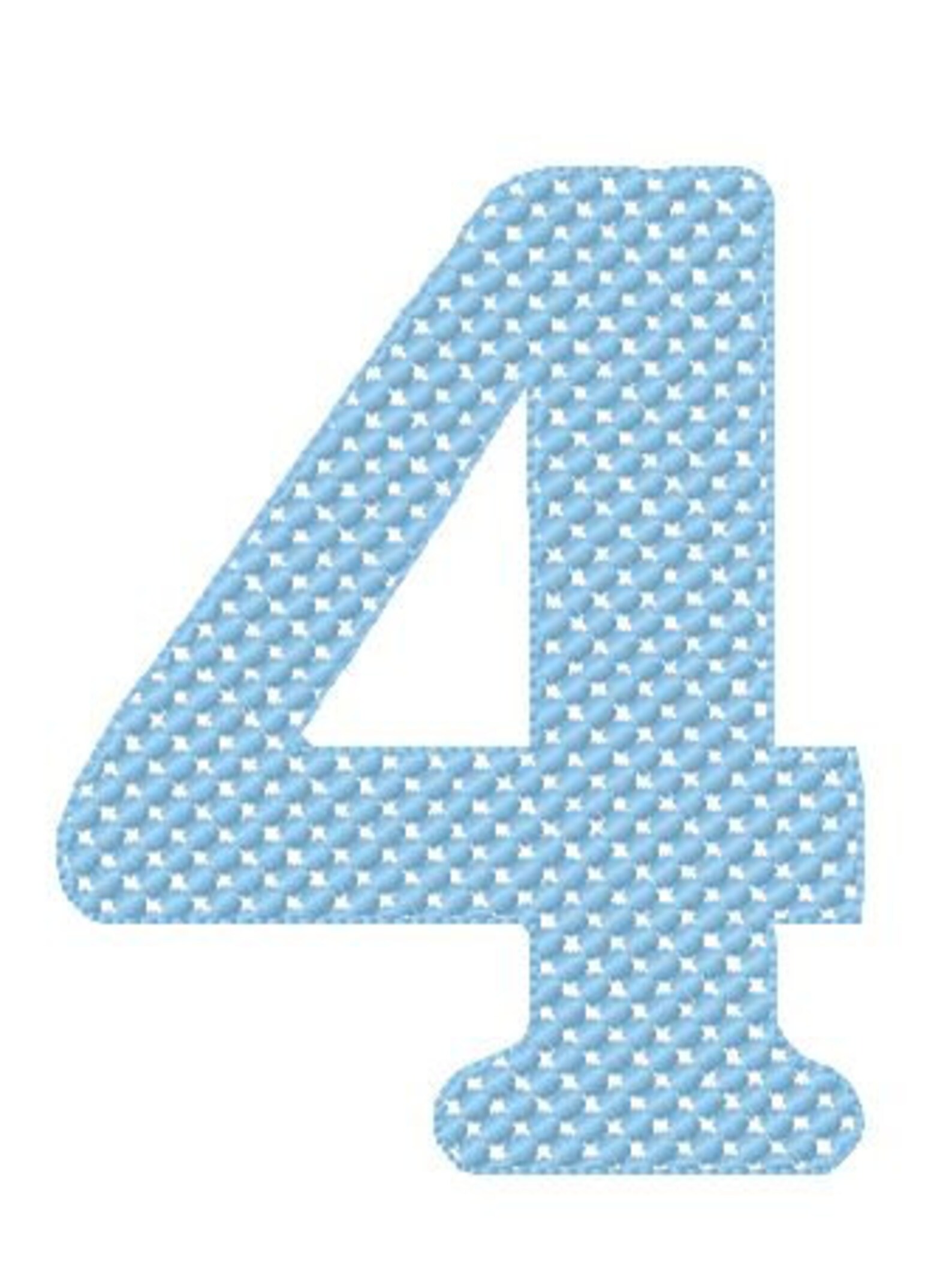 Number 4 motif Number 4 embroidery design 4 sizes 4th | Etsy