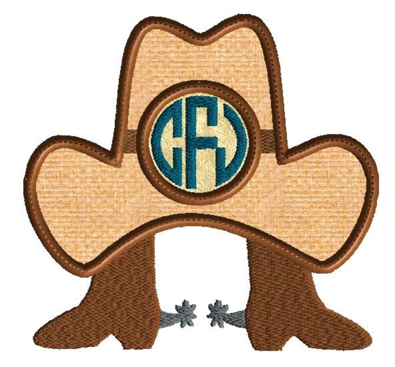 Embroidery Design Cowboy Monogram Frame Machine Embroidery - Etsy