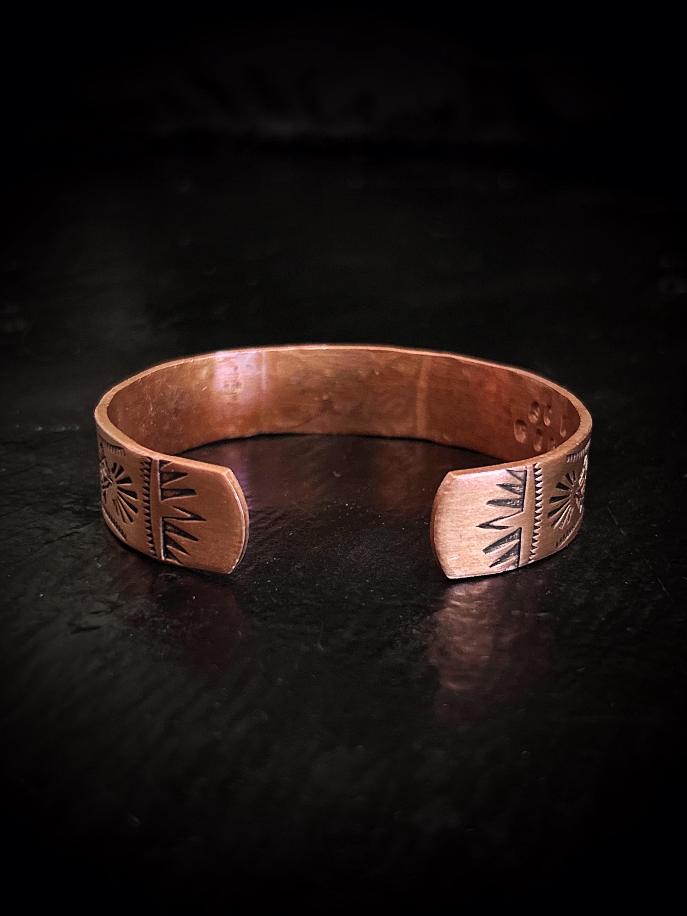 Copper Cuff 6 Inches - Hand Stamped Southwest Arm Bracelet - Hammered ...
