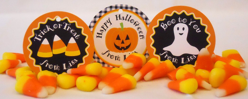 Halloween Gift Tags Printable Personalized Pumpkin Ghost | Etsy