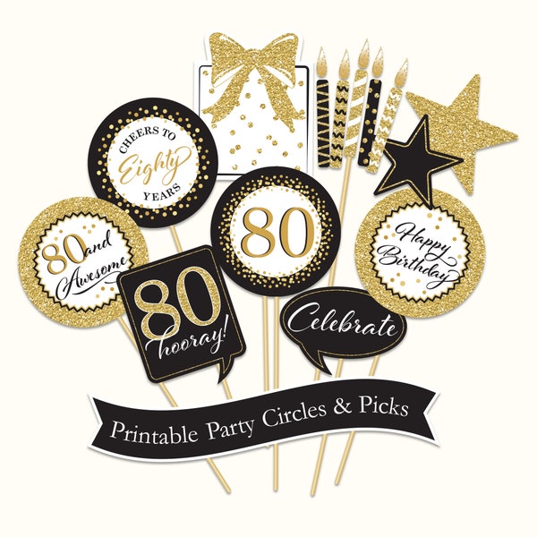 80th Birthday Centerpiece Etsy