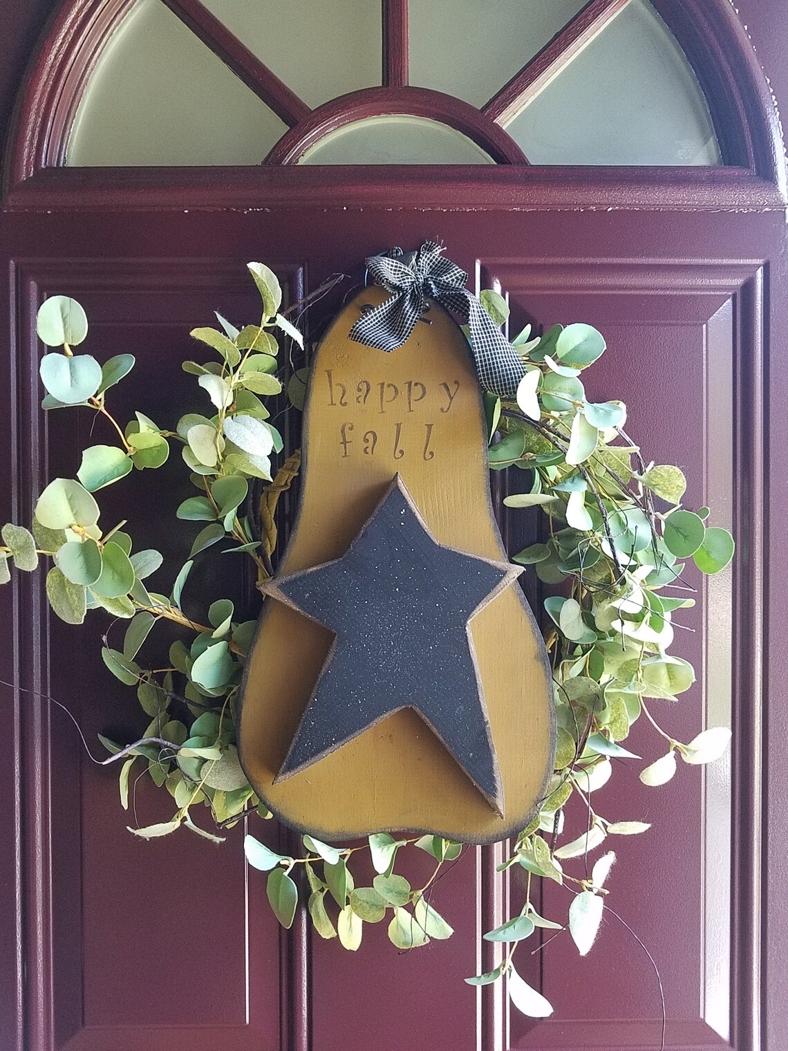 Hanging Wooden Pear With Star and Fall Stencil - Etsy
