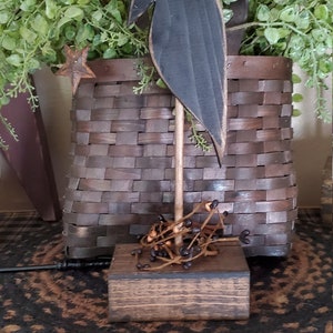 Wooden Crow on Dowel Rod With Berries and Rusty Star - Etsy