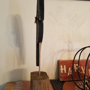 Wooden Crow on Dowel Rod and Base With Rusty Star - Etsy