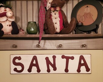 Vintage Santa Face Sign Santa Face Sign Printable Santa Sign Art Print ...