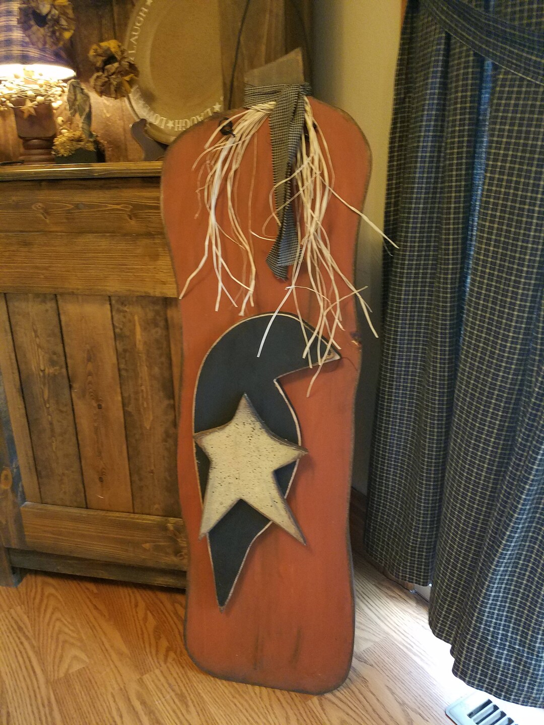 Large Wooden Pumpkin With Chunky Star and Crow - Etsy