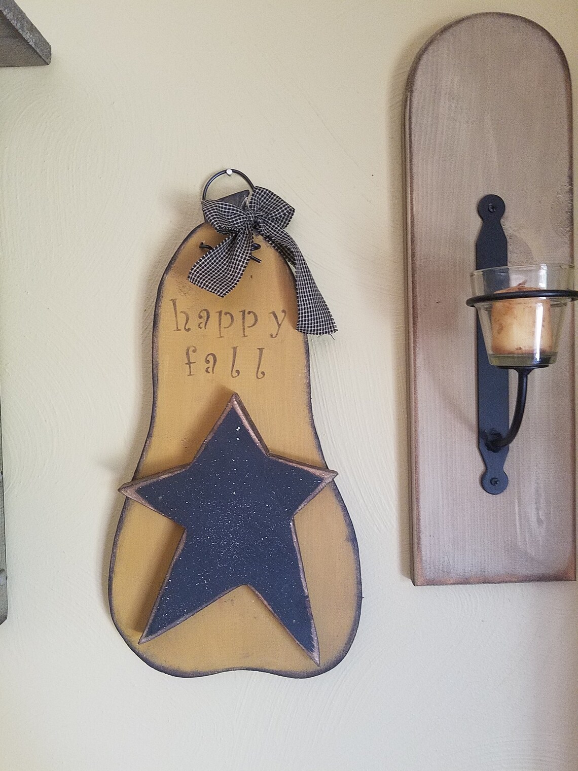 Hanging Wooden Pear With Star and Fall Stencil - Etsy