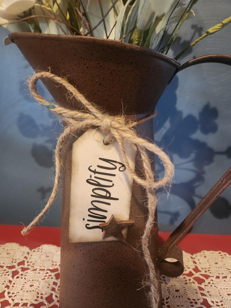 Spring Flowers in Rusty Tall Pitcher - Etsy