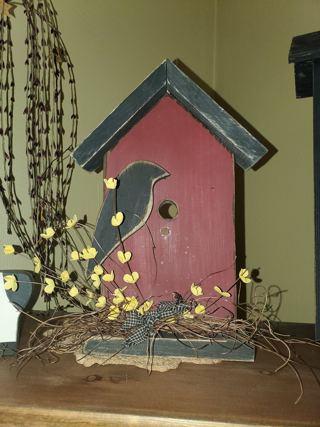 Handmade Birdhouse With Crow - Etsy