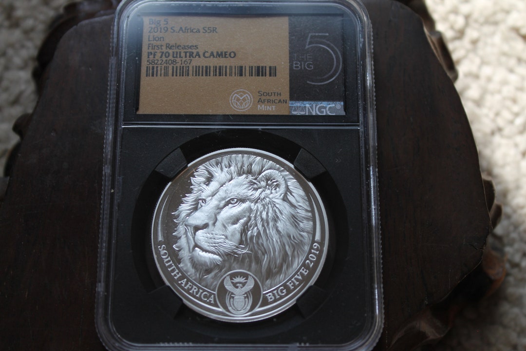 Rare 2019 South Africa First Big 5 Series Lion Silver Coin PF70 First ...