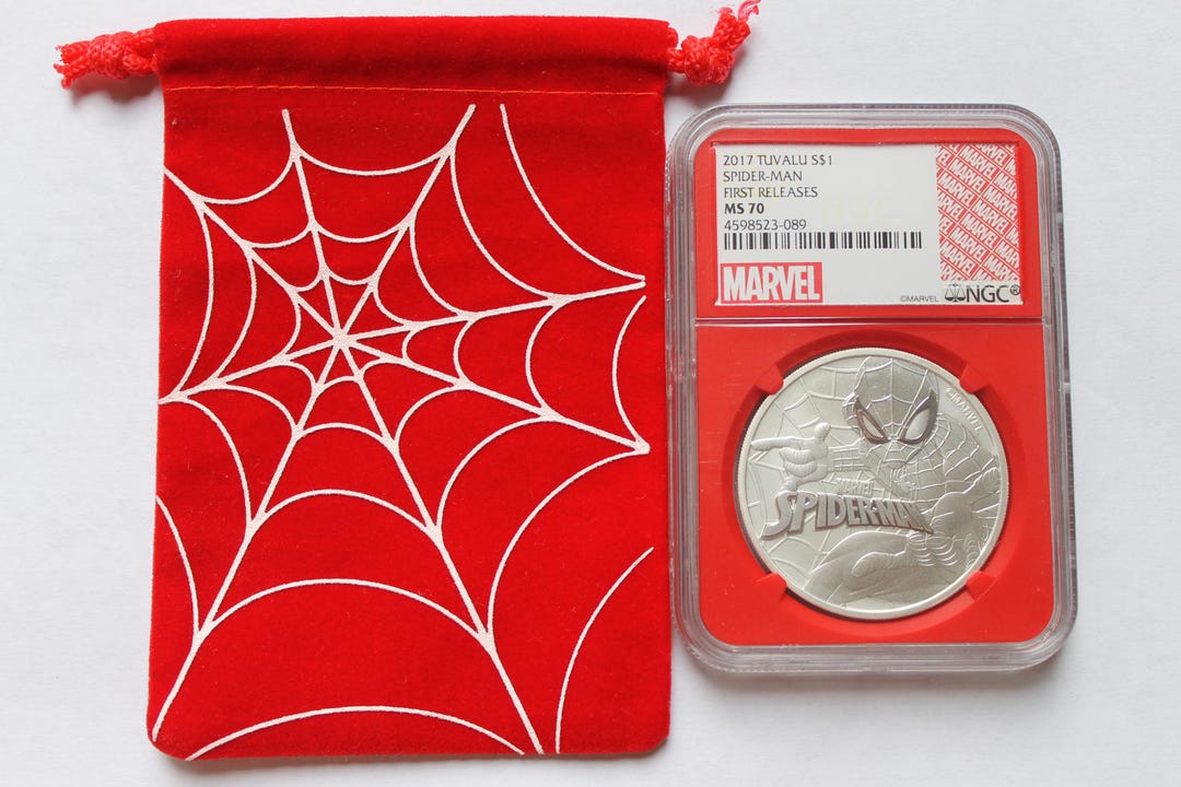 2017 Tuvalu Spider - Man Silver Coin MS70 First Releases - Etsy