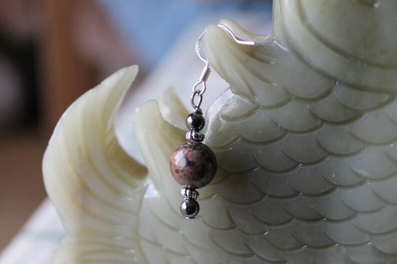 Obsidian Earrings, Sterling Silver Hook - Etsy
