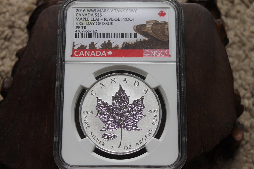 2016 Canada Maple Leaf WWI Mark-v Tank Privy Reverse Proof PF70 First ...