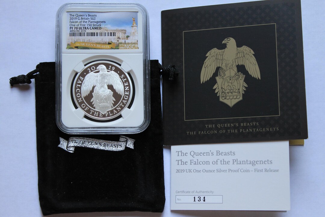 2019 Great Britain the Queen's Beasts Falcon of the Plantagenets PF70 ...