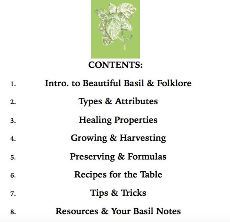 The Basil Book E Book PDF Instant Download Digital Print Healing ...