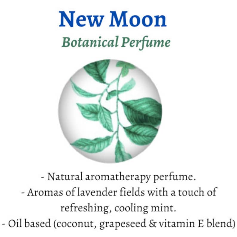 New Moon Natural Perfume Aromatherapy Roll on Lavender Mint Botanical ...