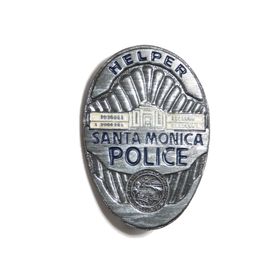 Vintage Santa Monica Police Helper Badge Mini Badge 1.57 X 1.10 Free ...