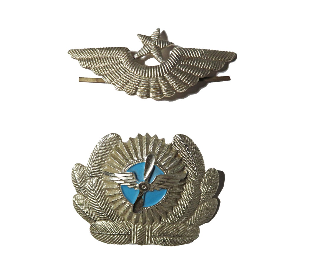 Vintage Air Force Cap Badges USSR Soviet Union Aviation Hat Badge Set ...