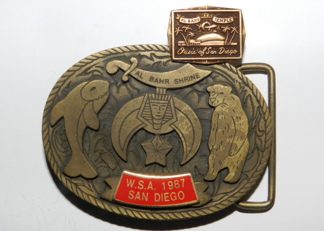 Al Bahr Shrine Shriners WSA 1987 San Diego Buckle and 1974 Potentate ...