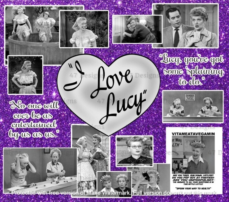 20oz Skinny Tumbler I Love Lucy Sublimation PNG Digital Download - Etsy