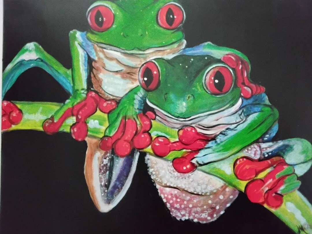 Frog Companions Out on a Liimb, Acrylic Art Print by Artist Joan ...