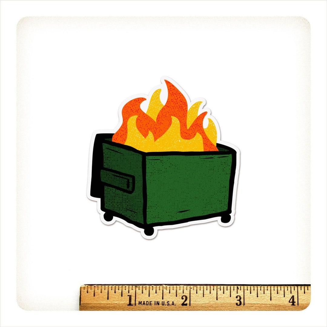 Dumpster Fire Sticker FREE SHIPPING | Cute Dumpster Garbage Fire ...