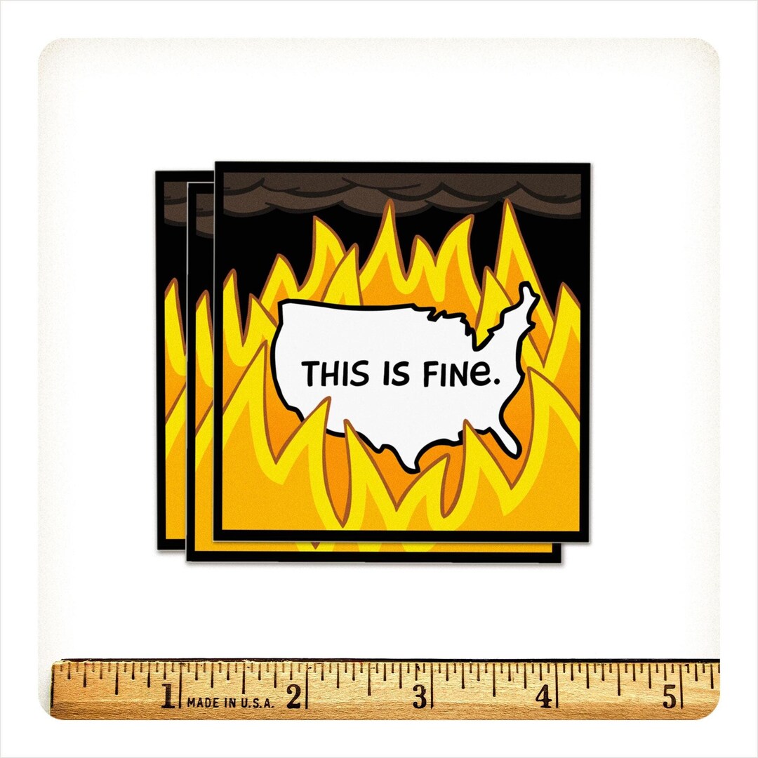 USA This is Fine Sticker FREE SHIPPING | Ironic Pessimistic Anti-trump ...