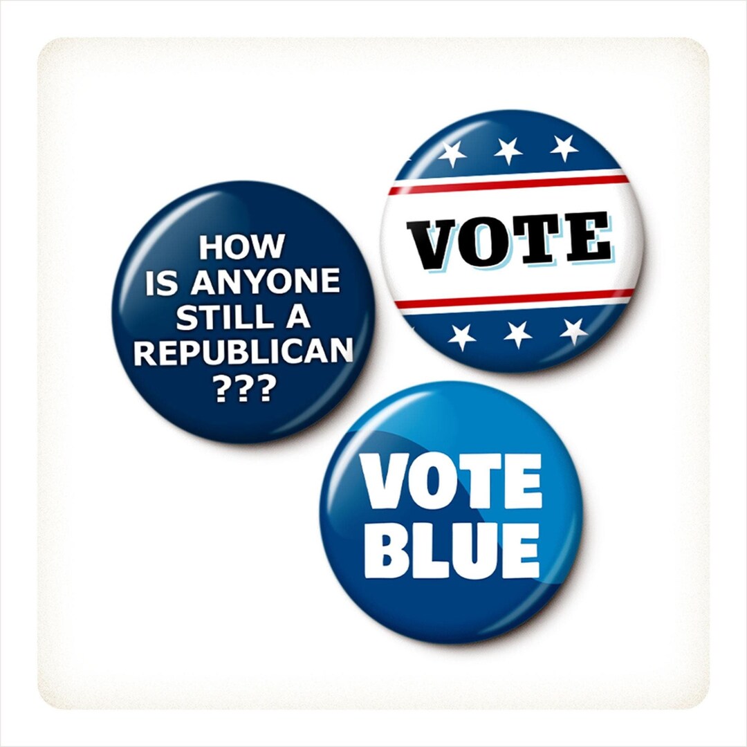 Vote Blue Wave Buttons Pin Set | 2026 Midterm Election Vote Democrat ...