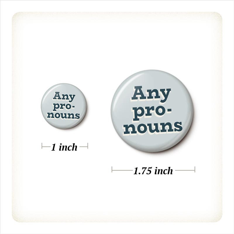 Pronoun Pin Soft Blue Pronoun Pin Button They Them She He Any Pronouns ...