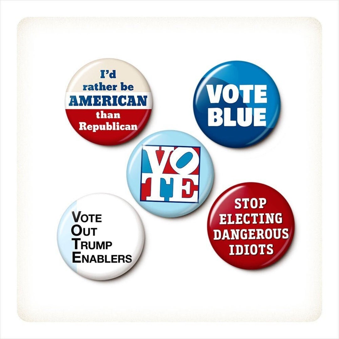 Blue Wave Election Buttons Pin Set Anti-republican Anti-gop Pins 2024 ...