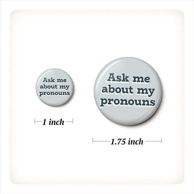 Pronoun Pin Soft Blue Pronoun Pin Button They Them She He Any Pronouns ...