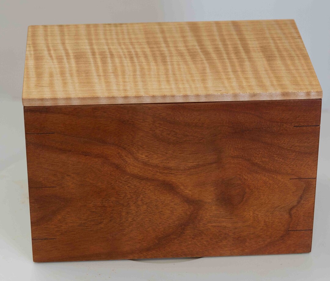 Cherry Keepsake Box With Fitted Top of Curly Maple 4th 0f 4 - Etsy