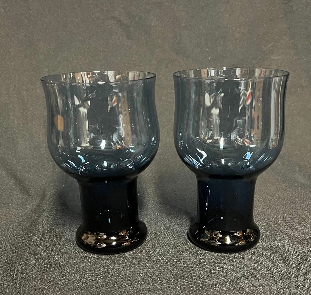 Lenox CLARION BLUE Pair Goblets 5 3/4" - Etsy