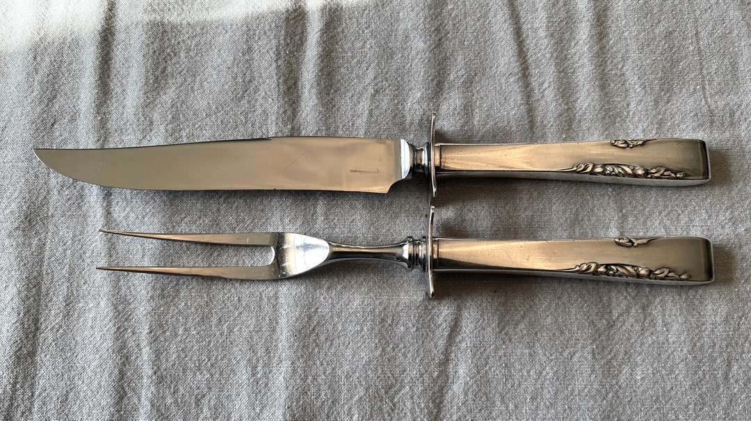 Oneida Silverplate PROPOSAL Steak Carving Set, Knife 10", Fork 8 3/8 ...