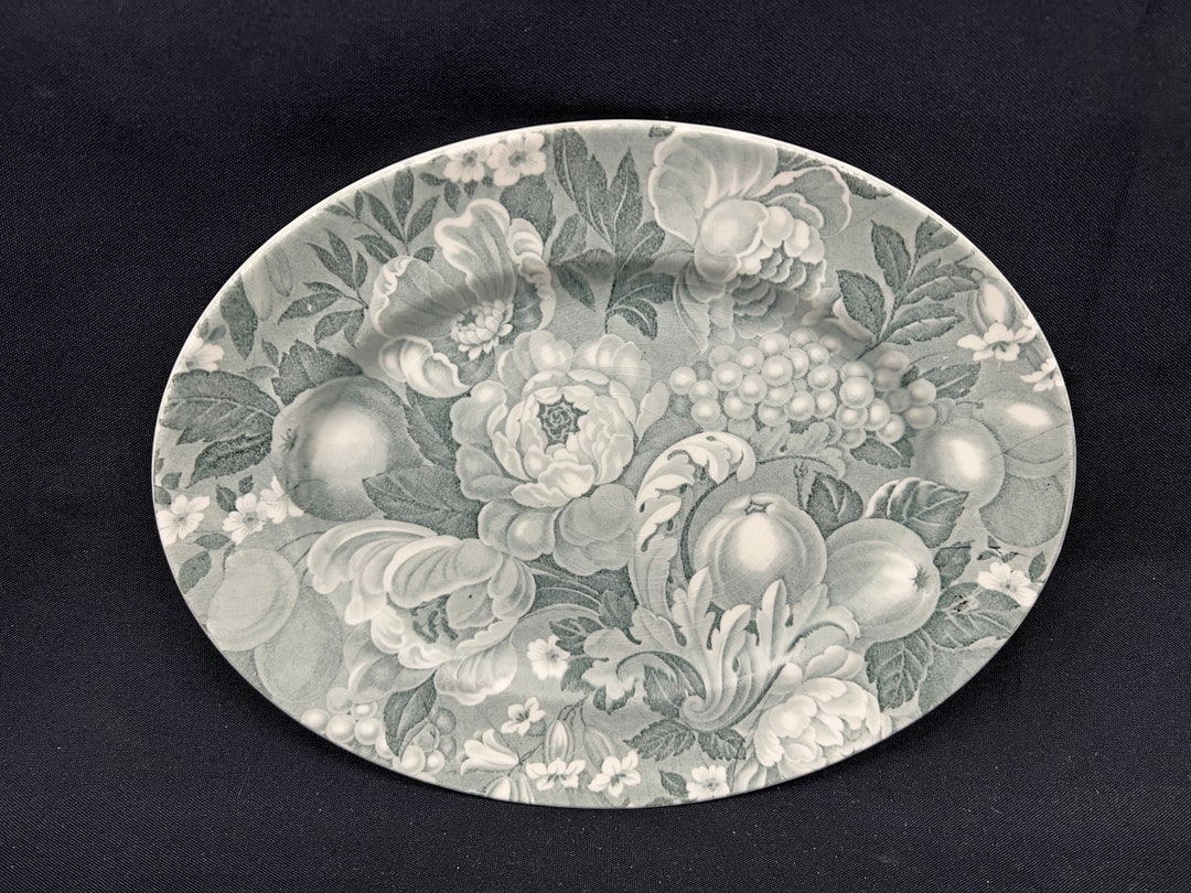 Myott APPLETIME GRAY Oval Serving Platter 11 1/2" - Etsy