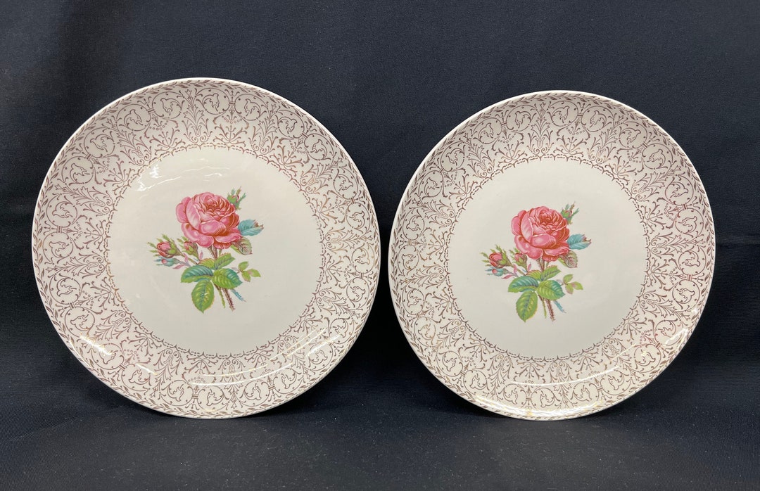 Cunningham & Picket MELODY Pair Dinner Plates 10 1/8" - Etsy